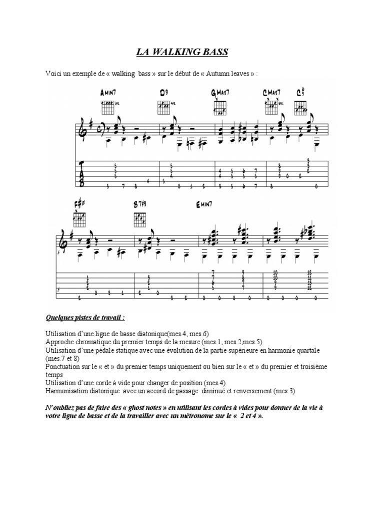 La Walking Bass | PDF | Arts du langage et discipline | Méthodes et ...