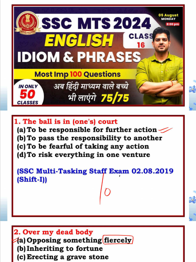 Idioms - 02 Ppt | PDF
