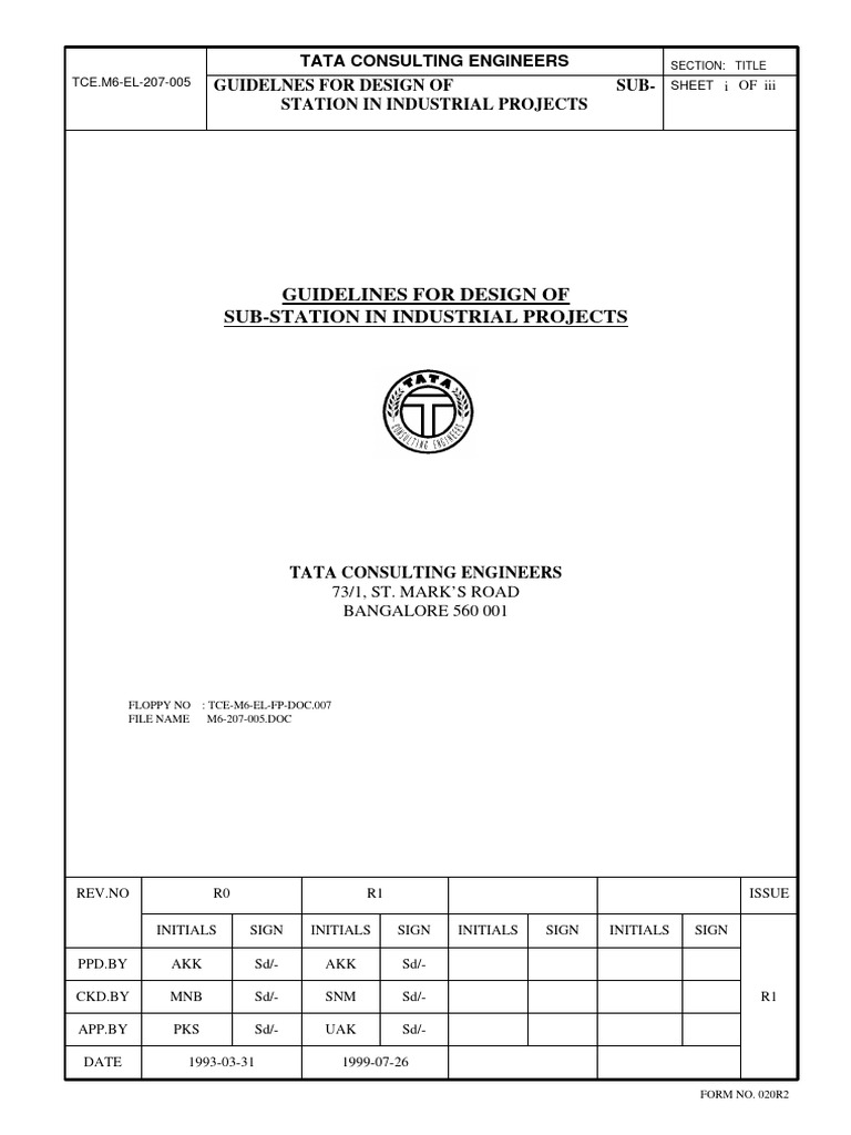 Substation Design Guidelines for Industries | PDF | Electrical ...