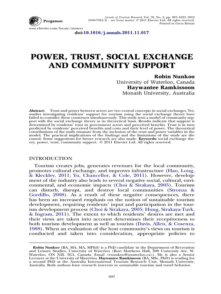 Power_trust_social_exchange_and_communit | PDF | Structural Equation ...