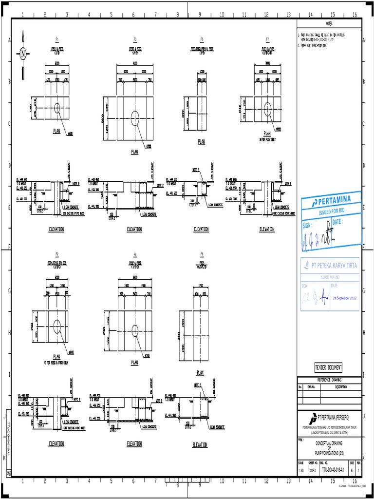 Conceptual Pump Foundation Drawings | PDF