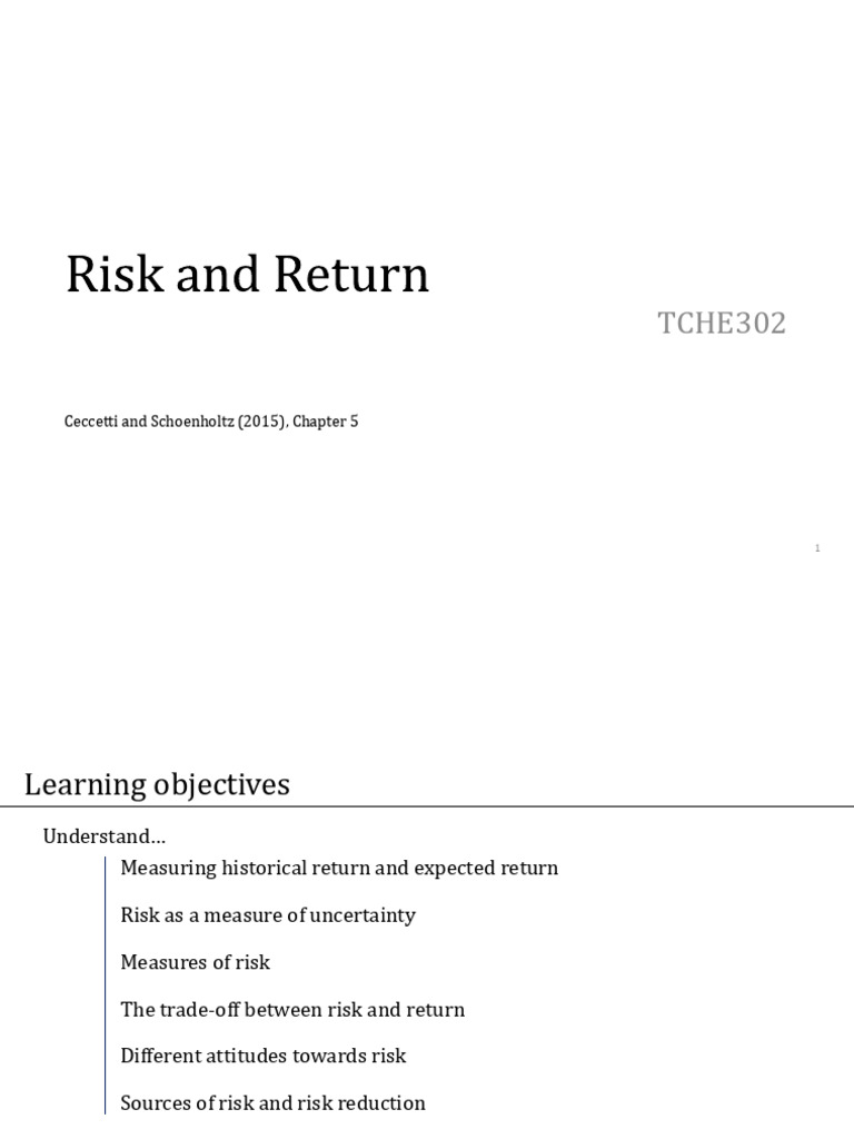 TCHE302 - Topic 2 - Risk and Return | PDF | Risk | Risk Aversion