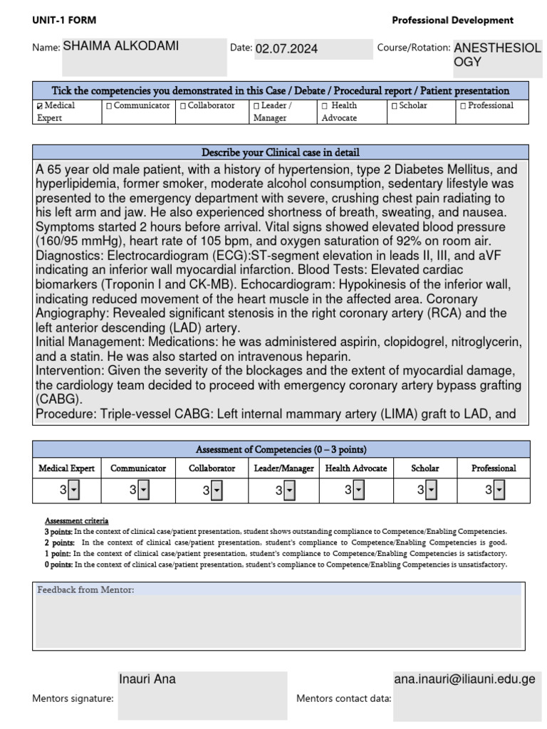 UNIT-1 FORM - Filable Draft | PDF | Myocardial Infarction | Coronary ...