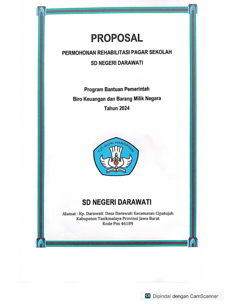 Proposal Rehab Pagar Sekolah SDN Darawati | PDF