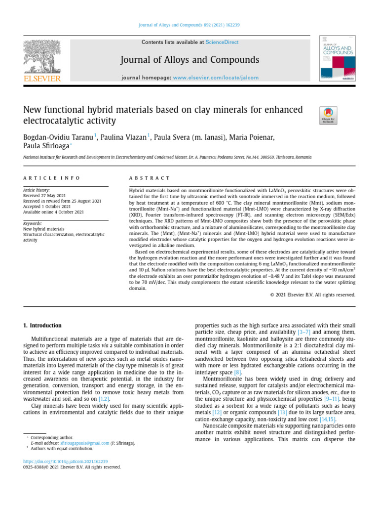 New Functional Hybrid Materials Based On Clay Minerals For Enhanced ...
