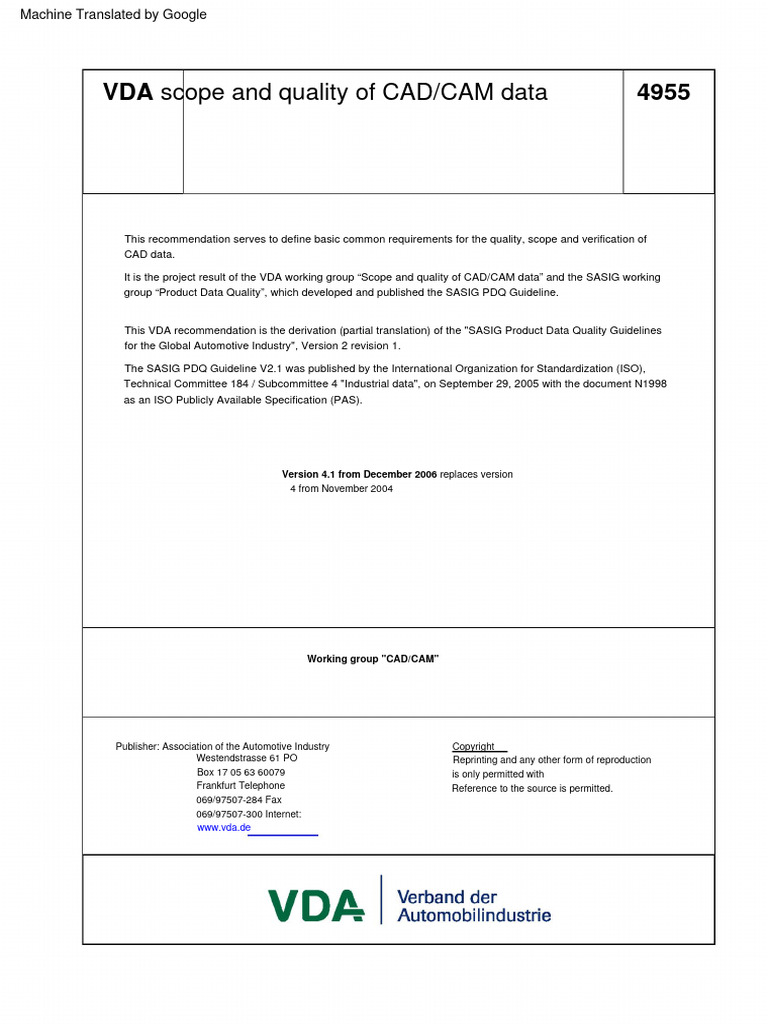 VDA 4955 (Translation English) | PDF | Computer Aided Design | Curvature