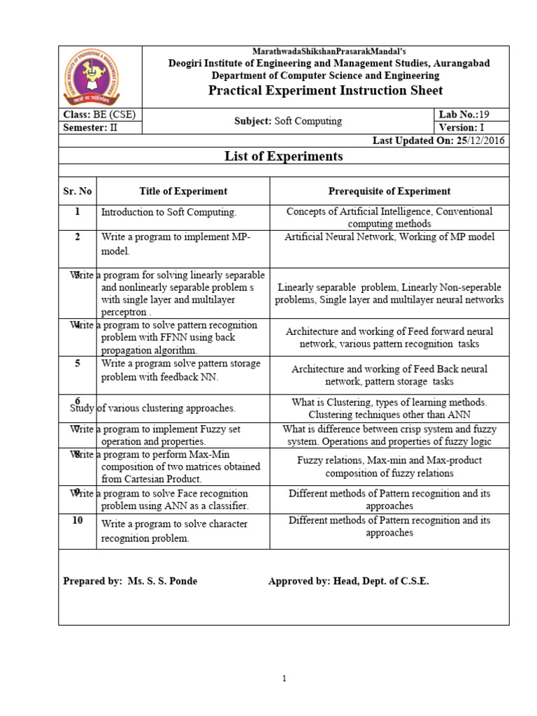 Lab Manual Softcomputing-1 | PDF | Fuzzy Logic | Machine Learning