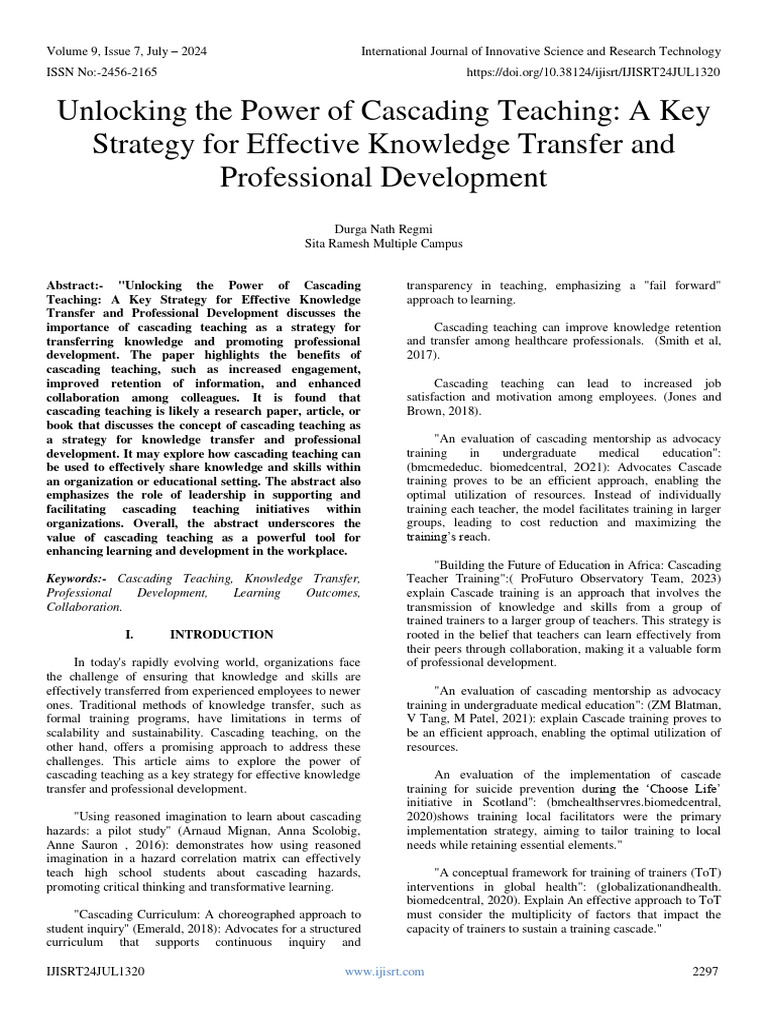 Unlocking The Power of Cascading Teaching: A Key Strategy For Effective ... Unlocking The Power of Cascading Teaching: A Key Strategy For Effective ...
