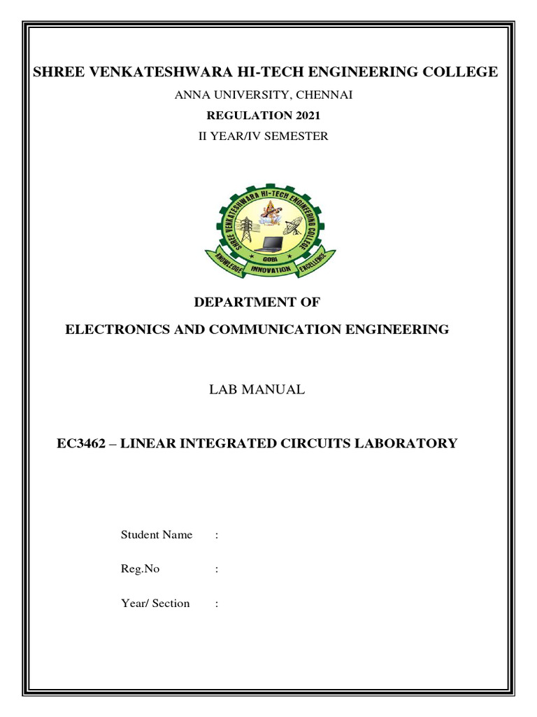 Lic Lab Final Record | PDF | Operational Amplifier | Amplifier