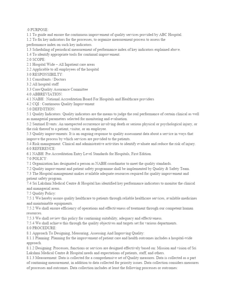 Cqi Sample | PDF | Medical Record | Ac Power Plugs And Sockets