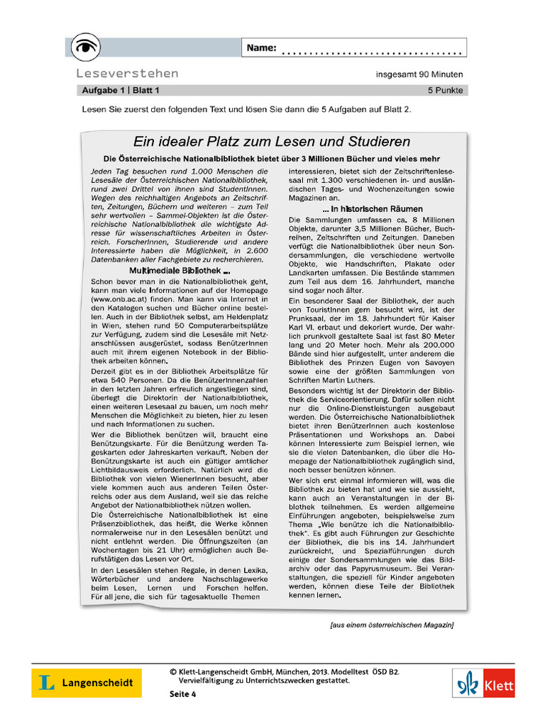 Test Klett Osd B2 | PDF