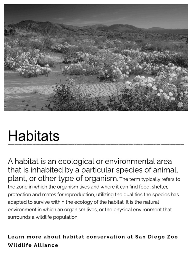 Types of Habitats | PDF