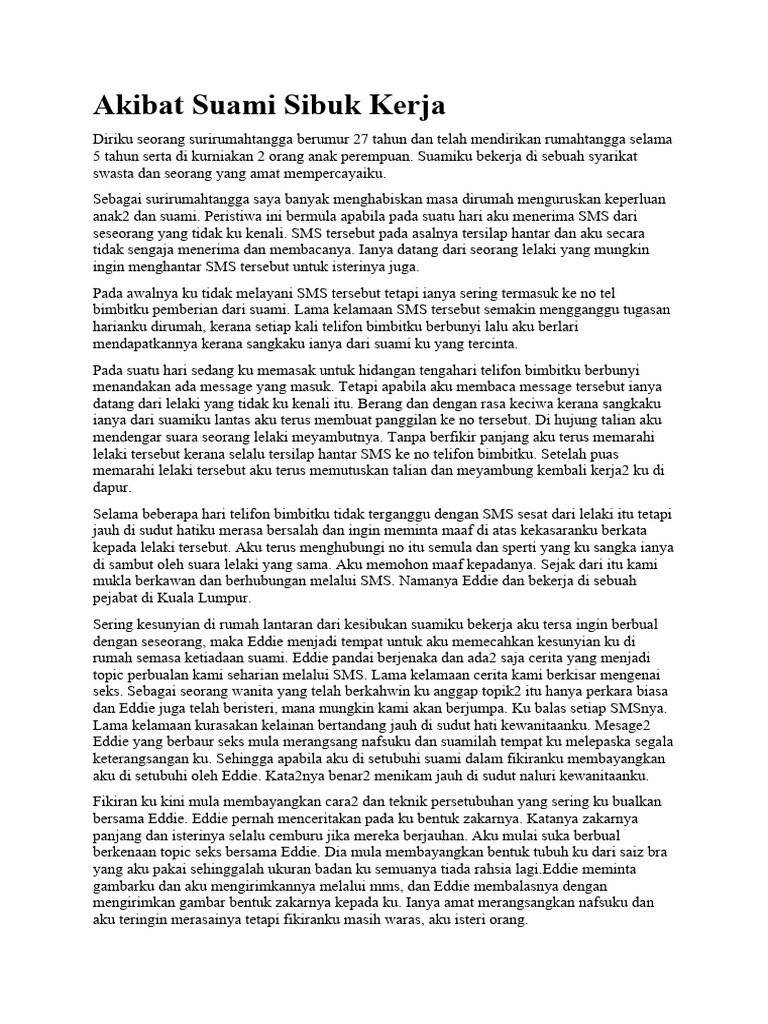 Akibat Suami Sibuk Kerja | PDF | Fiksi Misteri, Thriller, & Kejahatan