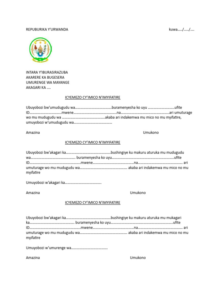 Icyemezo Cy Imico n Imyifatire | PDF