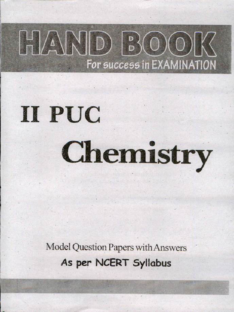 Hand Book II PUC Chemistry | PDF