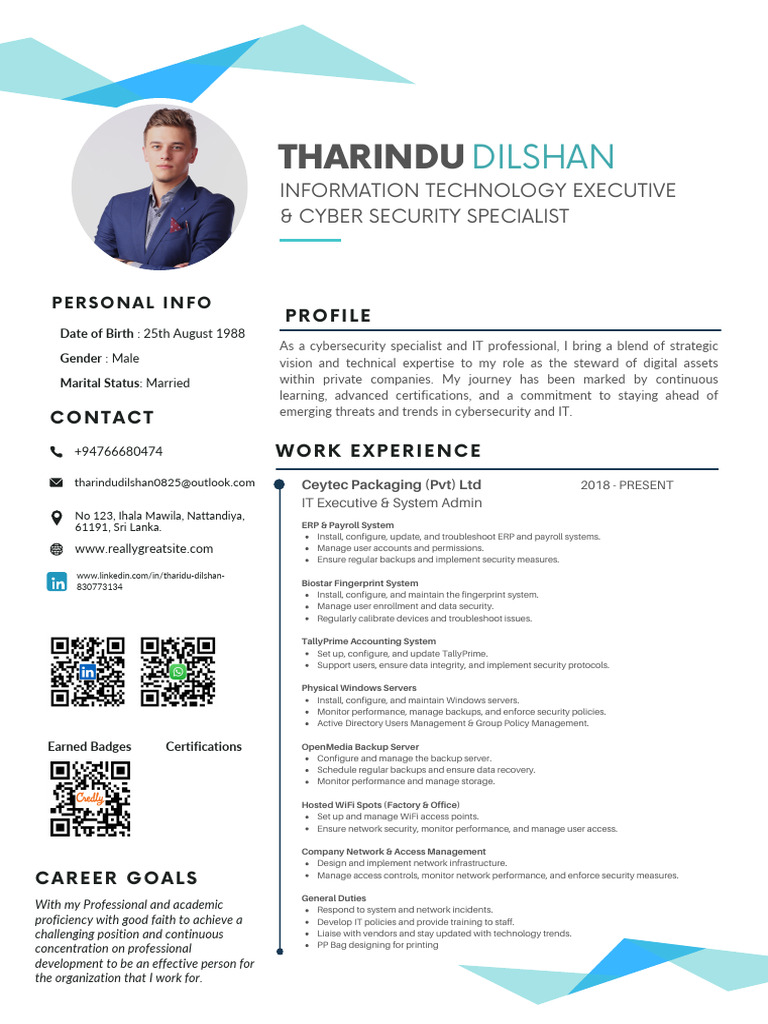 Blue Minimalist Business Resume CV | PDF | Security | Computer Security