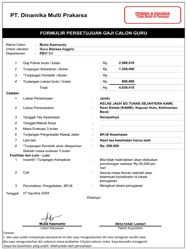 Formulir Persetujuan | PDF