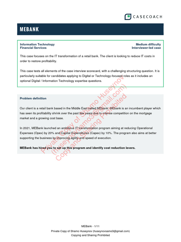 MEBank Huseynovsamo3@ | PDF | Outsourcing | Cloud Computing