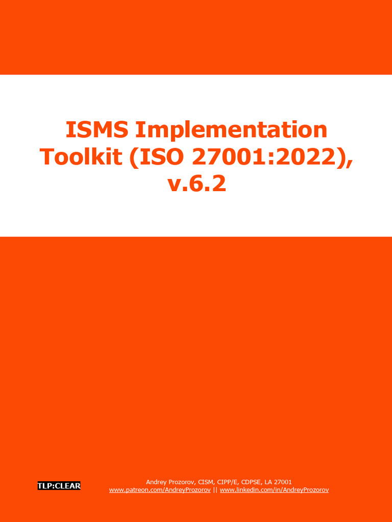 ISMS Implementation Toolkit 6.2 by Andrey Prozorov 240730 | PDF ...