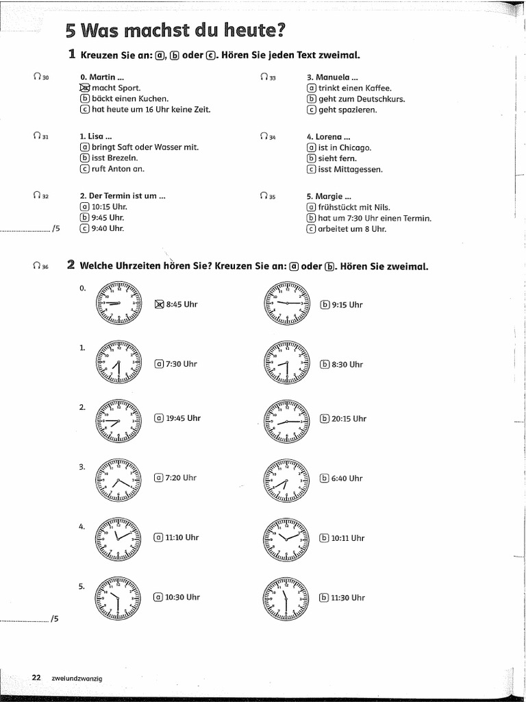 Linie 1 A1 Test 5 | PDF