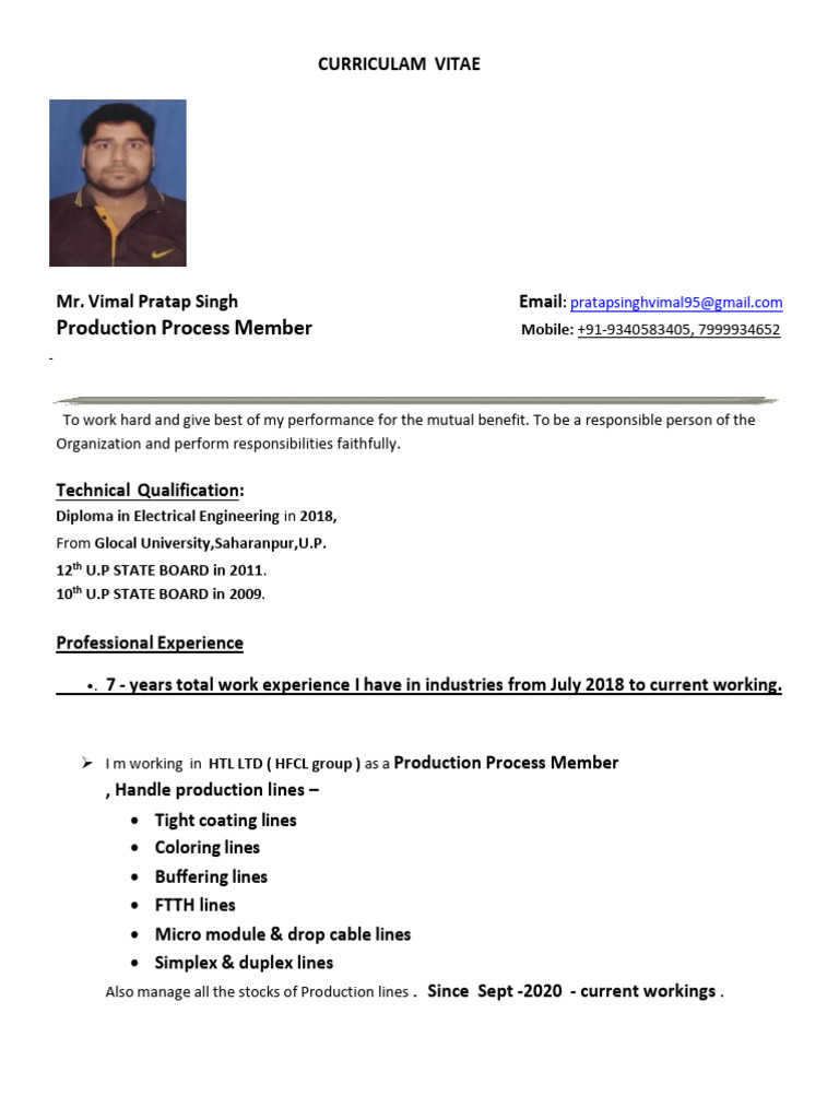 Vimal Singh Resume | PDF | Career & Growth | Technology & Engineering