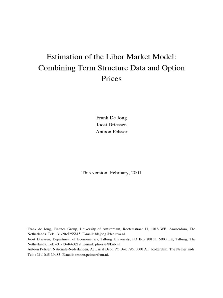 Estimation of LMM | PDF | Option (Finance) | Volatility (Finance)