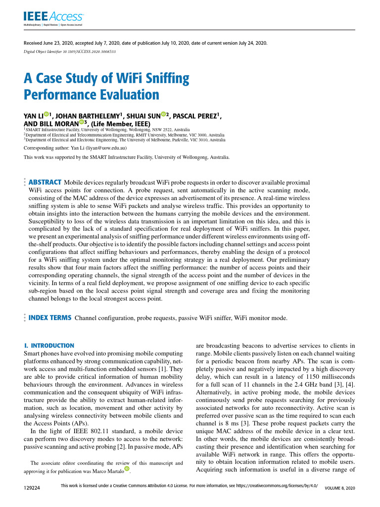 A Case Study of WiFi Sniffing Performance Evaluation | PDF | Wi Fi ...