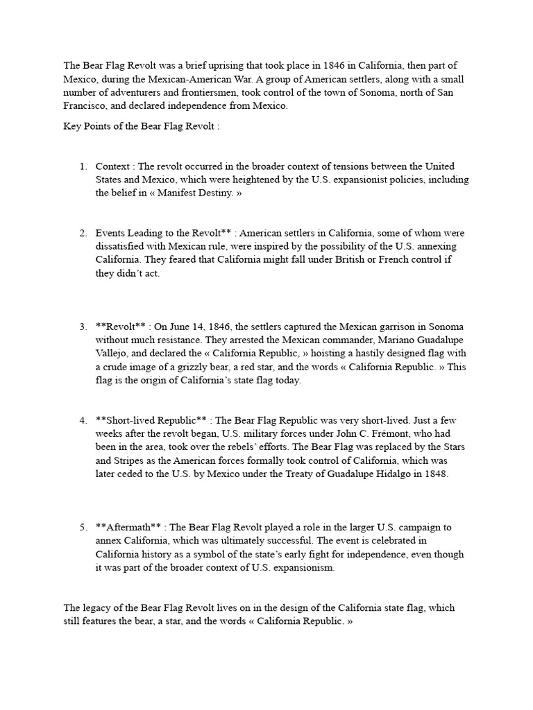 The Bear Flag Revolt | PDF