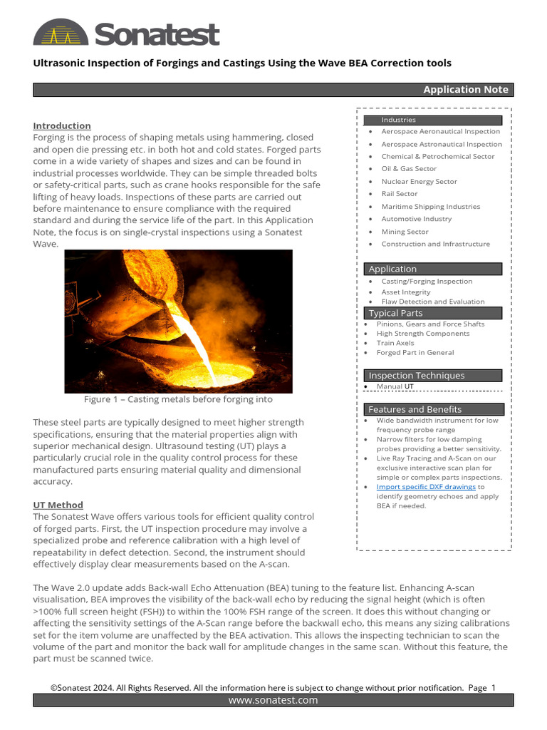 Ultrasonic Inspection for Forgings | PDF | Forging | Ultrasound