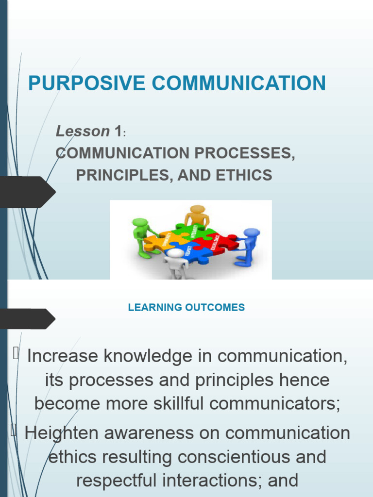 Module1 Lesson 1 Purposive Communication | PDF | Communication | Interpersonal Communication