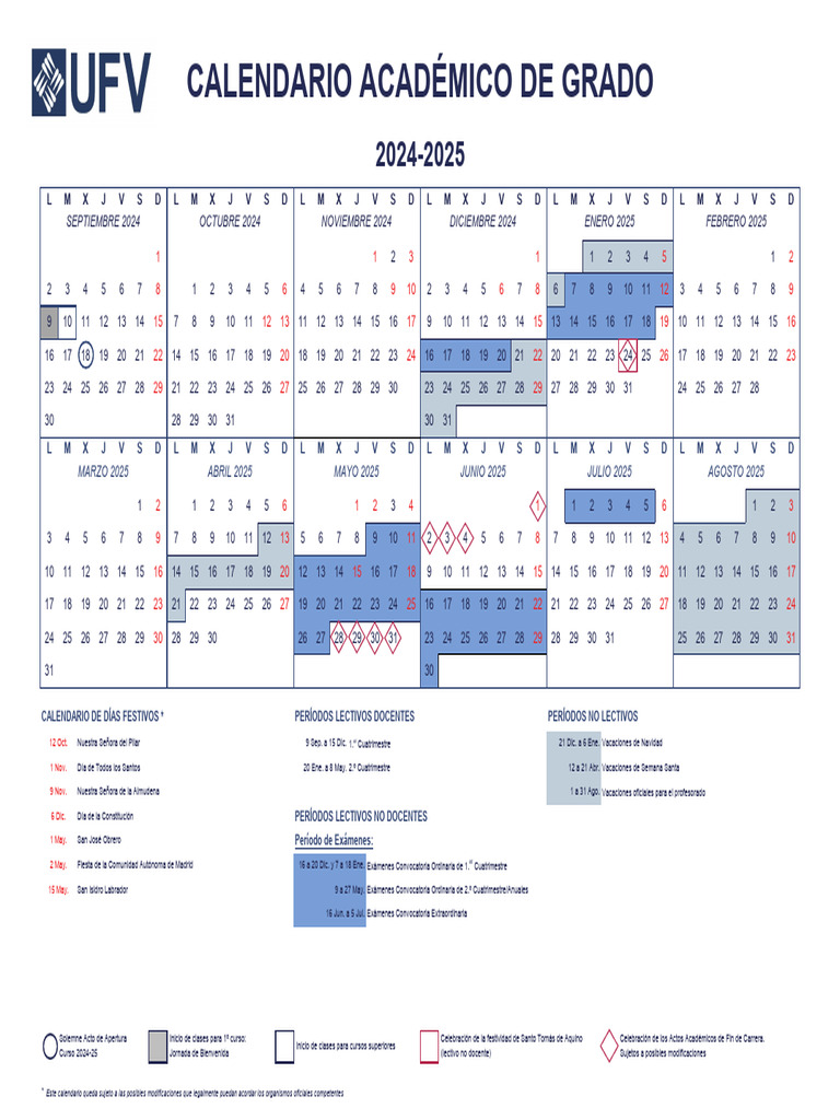 Calendario Academico 2024 25 | PDF