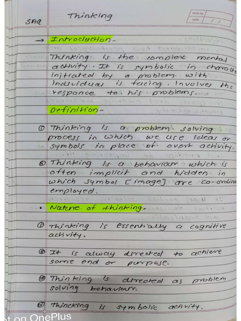 Thinking SAQ 5 Marks | PDF