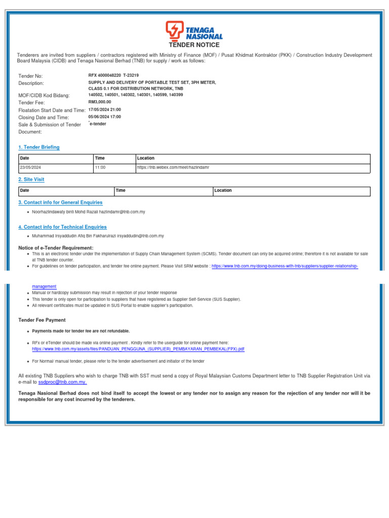 RFx4000048220 Tender Briefing | PDF | Business