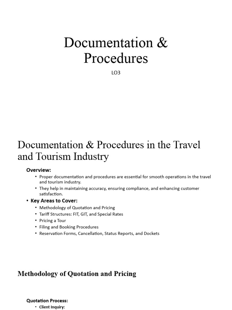 Documentation & Procedures LO3 | PDF | Pricing | Information