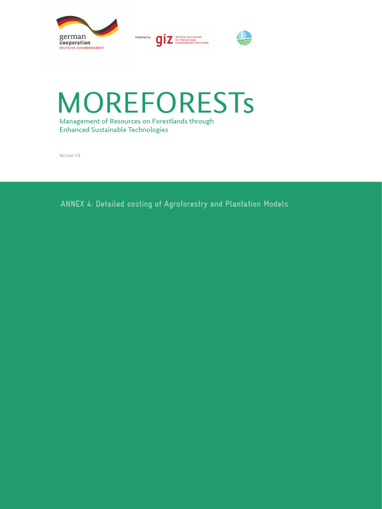 Annex 4 - Detailed Costing of Agroforestry and Plantation Models | PDF ...