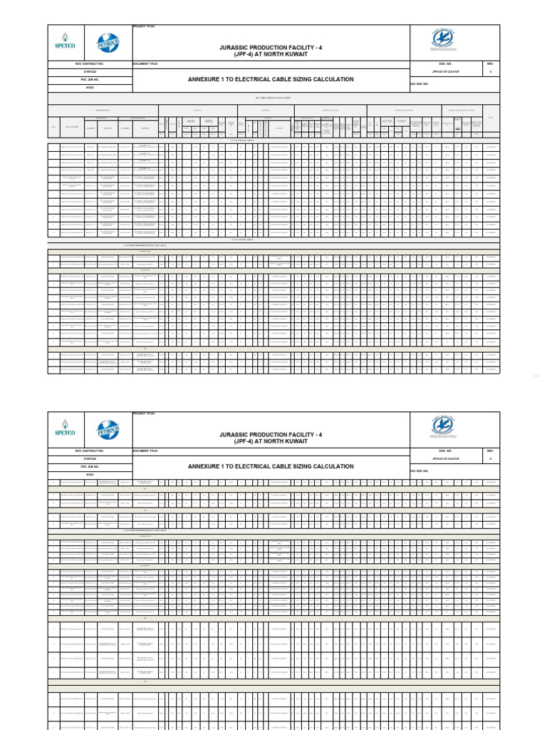 Cable Sizing Calculation | PDF | Electrical Substation | Building ...