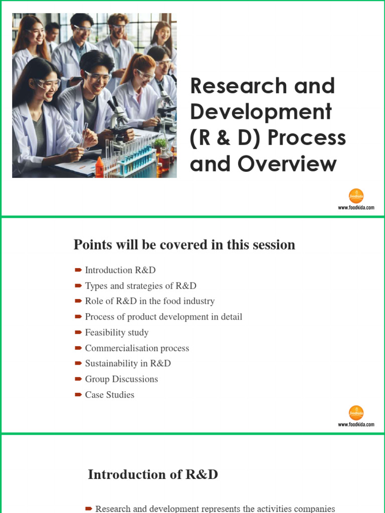 R&D Process in Food Product Development | PDF | Feasibility Study | New ...