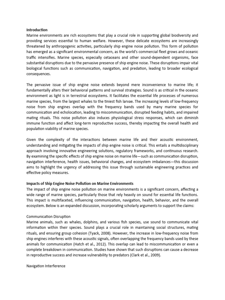 Main Draft Noise Marine Polution | PDF | Noise | Natural Environment