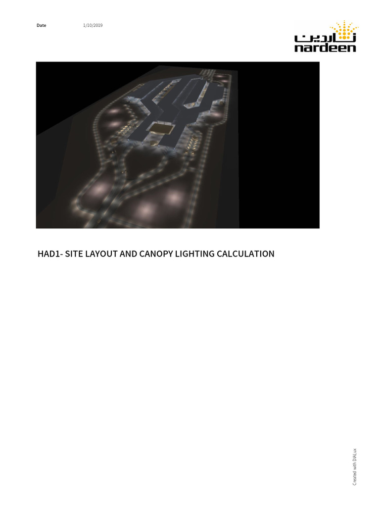 Had1 - Site Layout and Canopy Lighting Calculation - Report | PDF ...