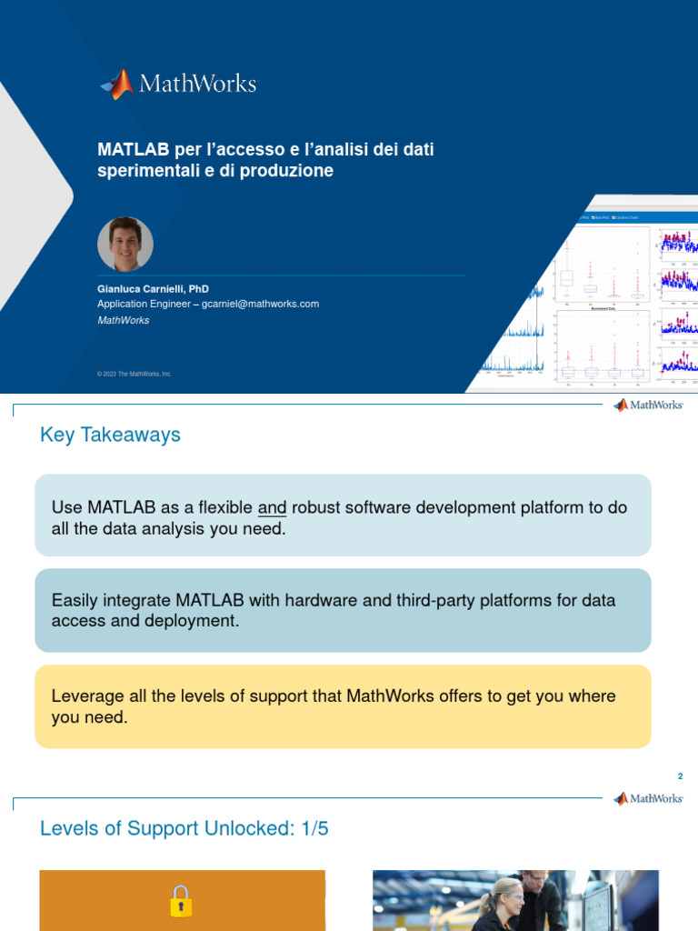 MathWorks - MATLAB Per L'accesso e L'analisi Dei Dati Sperimentali e Di Produzione | PDF ...
