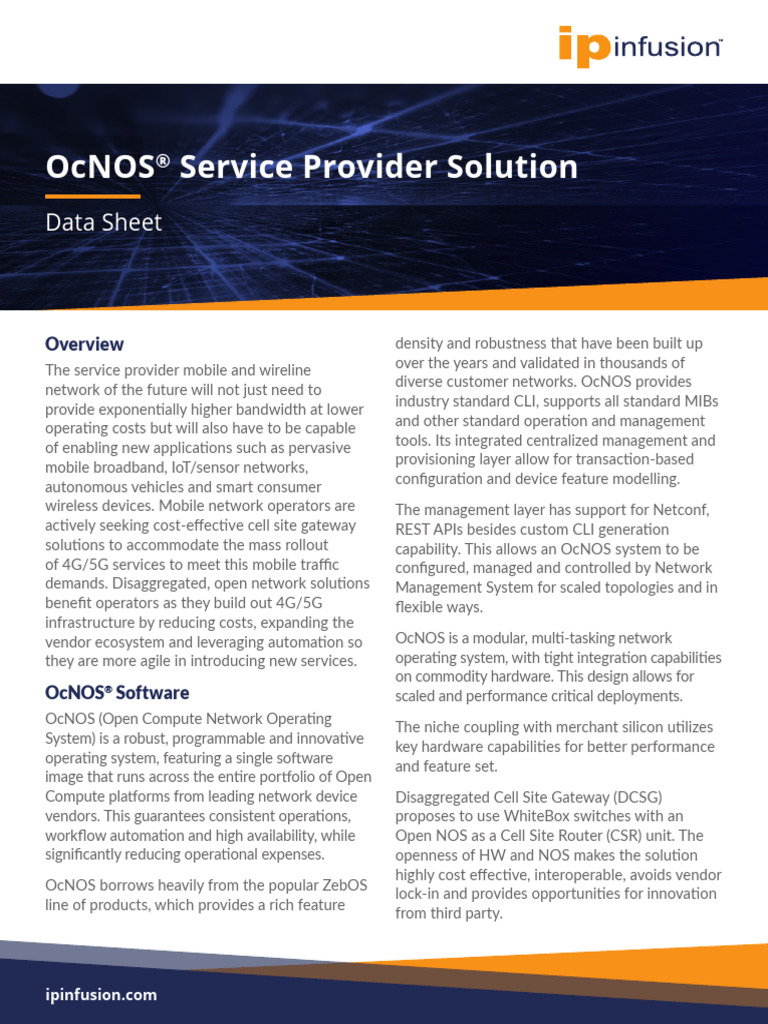 09 20 IPI - OcNOS SP Solution 9.16.20 | PDF | Networking | Multiprotocol Label Switching