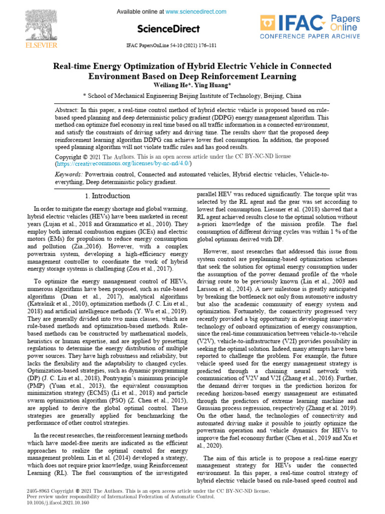 23.real-Time Energy Optimization of Hybrid Electric Vehicle in Connected Environment Based On ...