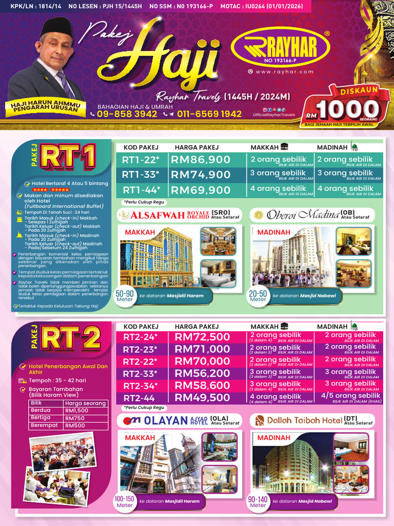 Harga Pakej Haji 2024 1445h - Bumitra | PDF
