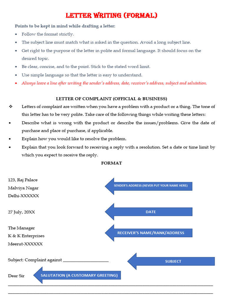 Formal Letter Writing Guide | PDF