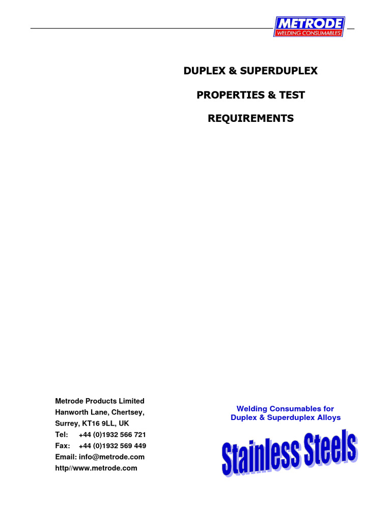 Duplex & Superduplex Welding Guide | PDF | Welding | Construction