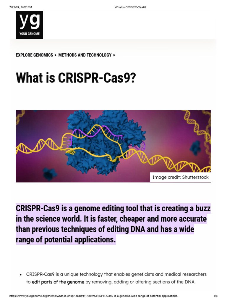 What Is CRISPR-Cas9 | PDF | Dna | Dna Sequencing