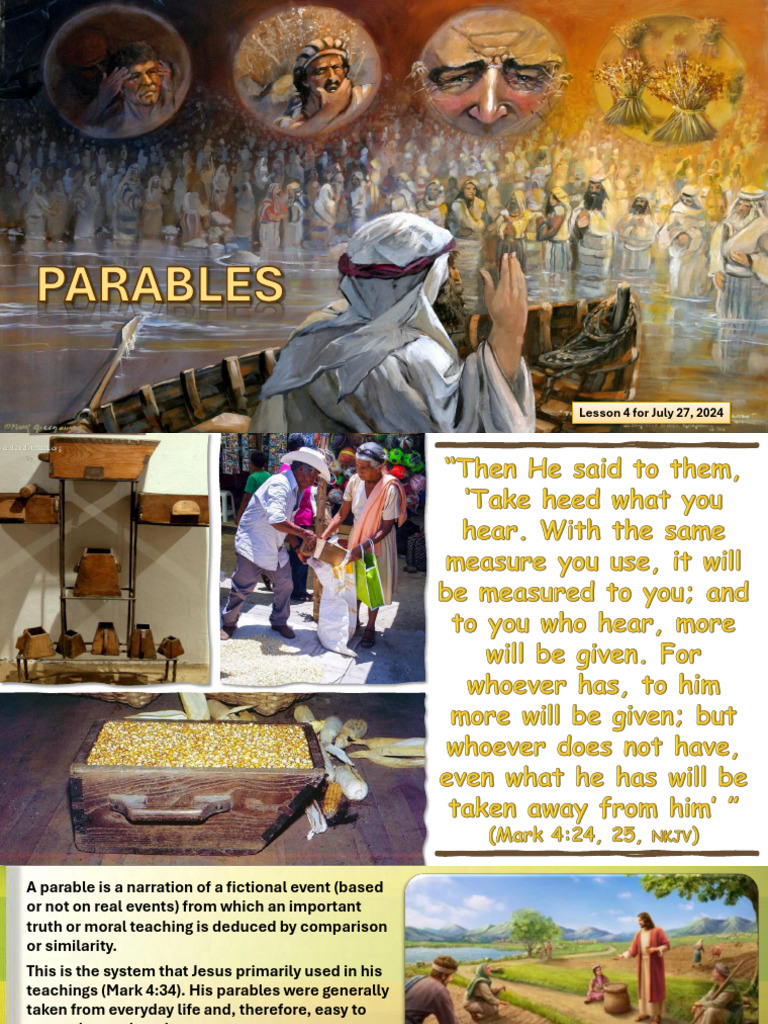 Parables: Lesson 4 For July 27, 2024 | PDF | Gospel Of Mark | Religious ...