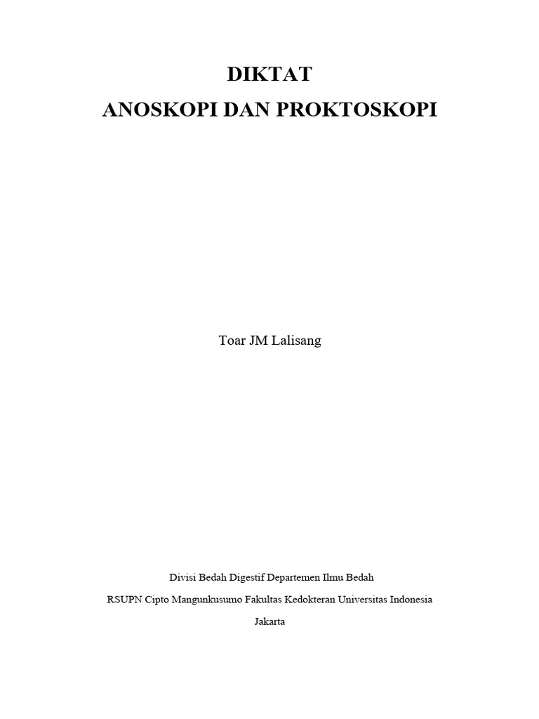 Panduan Anoskopi & Proktoskopi | PDF | Ilmu Sosial | Kesehatan Holistik