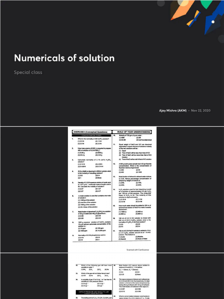 Numericals_of_solution | PDF