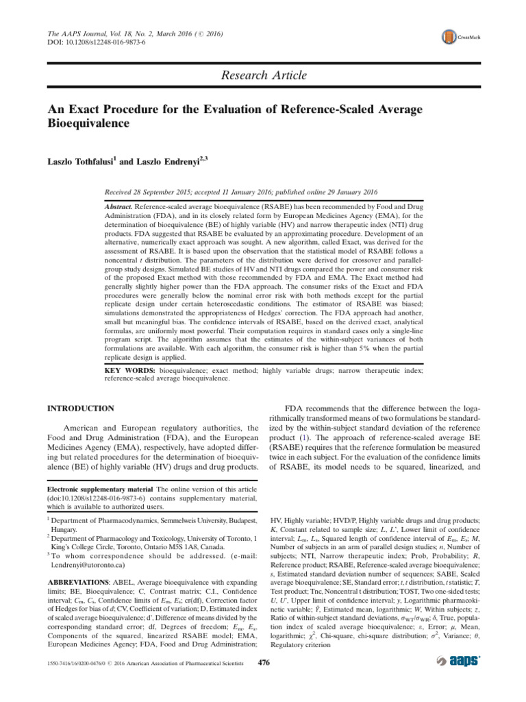 Highly Variable Drugs (HVDs) (15) | PDF | Confidence Interval | Variance